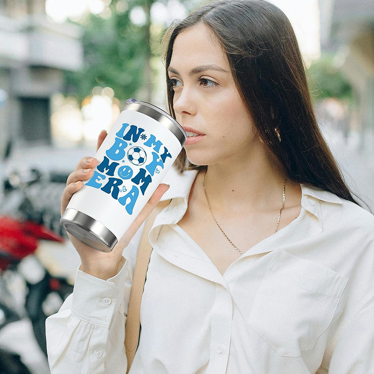 Gusgopo Boy Mom Gifts - 20 Oz In My Boy Mom Era Tumbler Set, Stainless Steel Mother Cup for Women Her