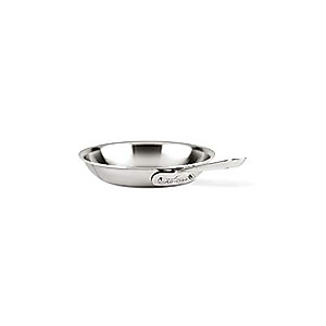 All-Clad D3 3-Ply Stainless Steel Fry Pan 8 Inch Induction Oven Broiler Safe 600F Pots and Pans, Cookware Silver