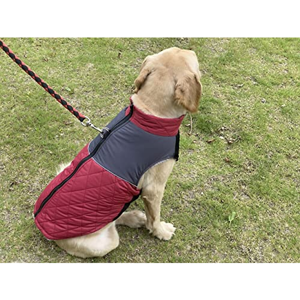 PAWSINSIDE Dog Winter Puffer Coat Cold Weather Fleece Vest Jacket Pet Quilted Warm Coats Clothes for Small Medium Large Dogs (Burgundy, XXX-Large)