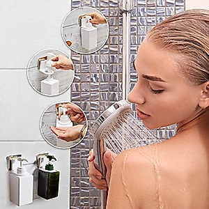 Shower Gel Bottle Rack Hook Self Adhesive Wall Mounted Shampoo Holder Hook Shower Gel Bottle Rack Hanger Liquid Soap Shower Holder for Wall Kitchen Bathroom Toilet (6 Pieces)