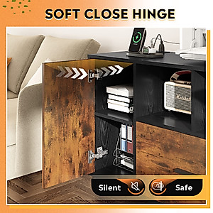 DEVAISE File Cabinet with Charging Station, 1 Drawer Rolling File Cabinet, Locking Filing Cabinet for Home Office, Printer Stand with Storage, Rustic Brown