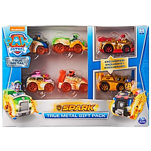 Paw Patrol, True Metal Spark Gift Pack of 6 Collectible Die-Cast Vehicles, 1:55 Scale