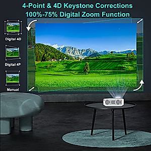 AsterHome X1 Projector with WiFi and Bluetooth, Native 1080P Full HD 5G WiFi Outdoor Projector, Support 4K|200" Display | 12000LM UHD |AI Voice Control|Bluetooth 5.0|Dolby Sound Home Theater Projector