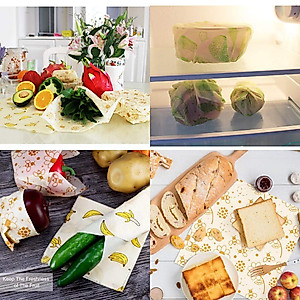 VOVOLO (Bird Print 3 Size S/M/LReusable Beeswax Food Wraps Eco Friendly Wrappers Sustainable Plastic Free Food Storage Washable Bowl Covers Sandwich Wrappers