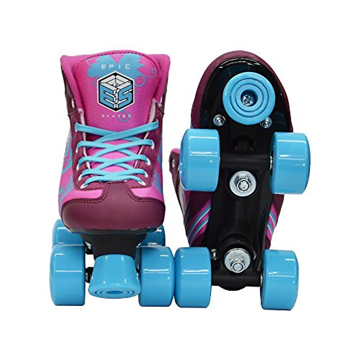 Epic Skates Can05 Kids Cotton Candy Quad Roller Skates, Purple, Youth 5, CottCan05