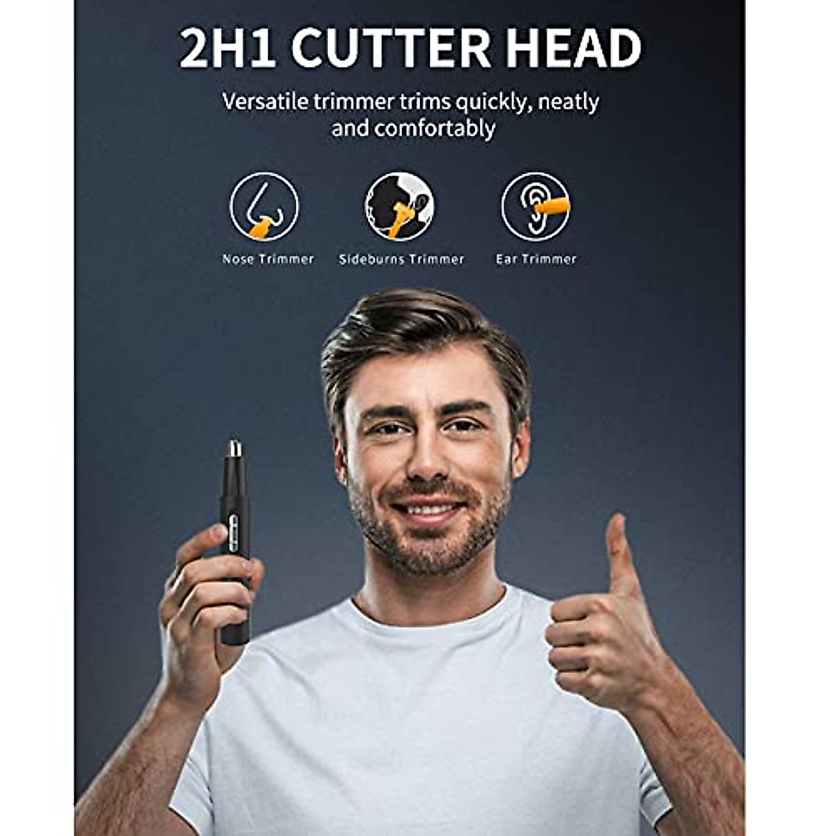 Ginity Ear and Nose Hair Trimmer,2024 Painless Eyebrow & Nose Hair Trimmer for Men Women,Rechargeable Trimmer with IPX7 Waterproof,Dual Edge Blades Clipper for Easy Cleansing Travel Size