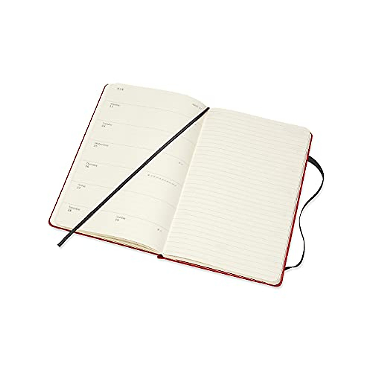 Moleskine Limited Edition Peanuts 12 Month 2022 Weekly Planner, Hard Cover, Large (5" x 8.25"), Scarlet Red