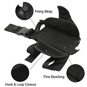 Nehostertfy Adjustable Leg Holster, Black Tactical Thigh Holster for Pistols, Drop Leg Holster Right Hand