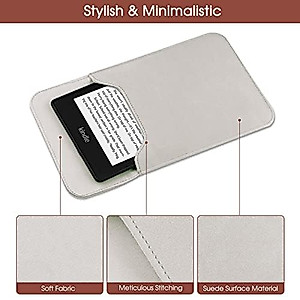 LIUDENWIN Sleeve Case for 6.8" E-Reader Compatible Paperwhite 11th 2021/Paperwhite Signature Edition 2021 Sleeve Bag Pouch Case Cover for 6-6.8'' Kobo/Tolino/Pocketbook 6-inch ebook Reader,Silver