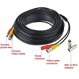 ABLEGRID® 4 Pack 100ft bnc Video Power Cable Security Camera Cable Wire Cord for CCTV dvr Surveillance System (Included 2X BNC to RCA connectors with Each Cable)