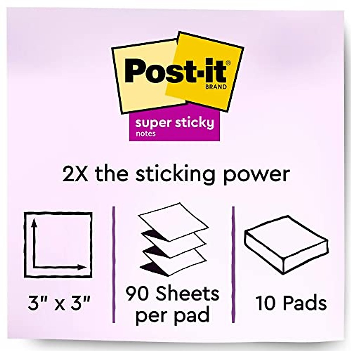 Post-it® Super Sticky Pop-up Notes, 3" x 3", Assorted, , Pack Of 10 Pads