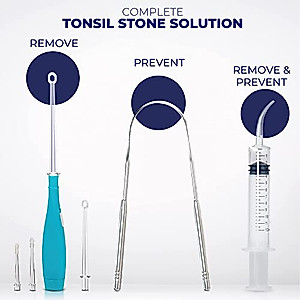 ORAVIX Tonsil Stone Removal Kit - Tonsil Stone Remover - Fast Painless Tonsillolith Remover Tool - Tonsil Cleaner - Fight Bad Breath - Tonsil Stone Removal - Oral Irrigator - Tongue Scraper - 7 Pieces