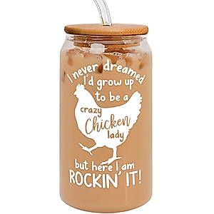 Chicken Gifts - Chicken Gifts for Women - Chicken Themed Gifts - Chicken Lover Gifts, Chicken Lady Gifts, Chicken Mom Gifts - Chicken Christmas Gifts - Chicken Farmer Gifts for Women - 20 Oz Can Glass