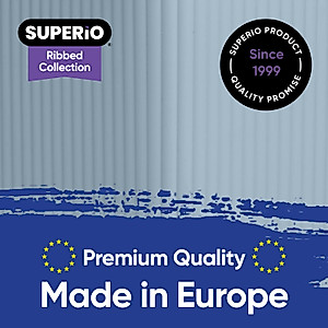 Superio Ribbed Collection - Decorative Plastic Open Home Storage Bins Organizer Baskets, Small Blue (1 Pack) Container Boxes for Organizing Closet Shelves Drawer Shelf 1.5 Liter