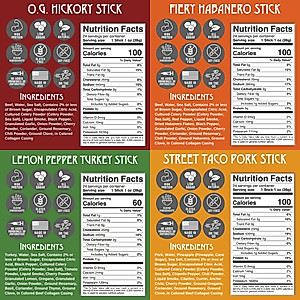 Righteous Felon Meat Sticks Variety Pack | Healthy Snack for Adults | Gluten Free & Keto Meat Sticks | Low Sugar & High Protein Meat Sticks | Turkey, Pork, Beef Sticks | Jerky Gifts for Men | 24 Pack