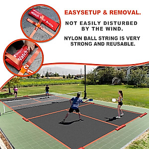Singker PortablePickleball Court Marking Kit,Innovative, 10 Zippered sandbags Keep thewind from Messing Around,Temporary Pickleball Boundary Lines, 8 Nylon webbings, Net Not Included