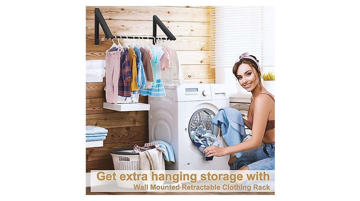 Foldable Wall Mounted Drying Rack with 80CM Extension – Space Saver