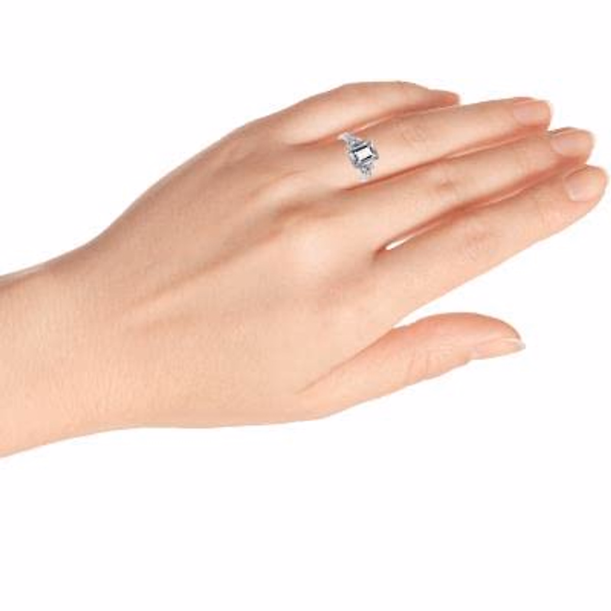 Gemsonclick Created-Cubic-Zircon Solitaire Ring 925-Sterling-Silver Sparkling Diamond Accents Chakra Healing Fashion Jewellery for Women Available in Size : 13