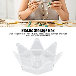 4pcs 7 Girds Bead Organizer, Clear Small Bead Organizers Jewelry Bead Storage Organizer Display Containers Case Box Mini Bead Storage Containers for Crafts Jewelry Screws Fishing Tackles
