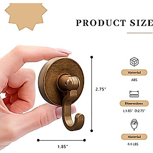 Dacall Command Hooks, Ceiling Hooks Adhesive, Bathrooms Hooks for Hanging Coat, Hat, Heavy Duty, Damage Free, 4 Packs, Towel Hooks Holder - 5lbs (Max) for Bathrooms, Living Room, Kitchen, Bronze