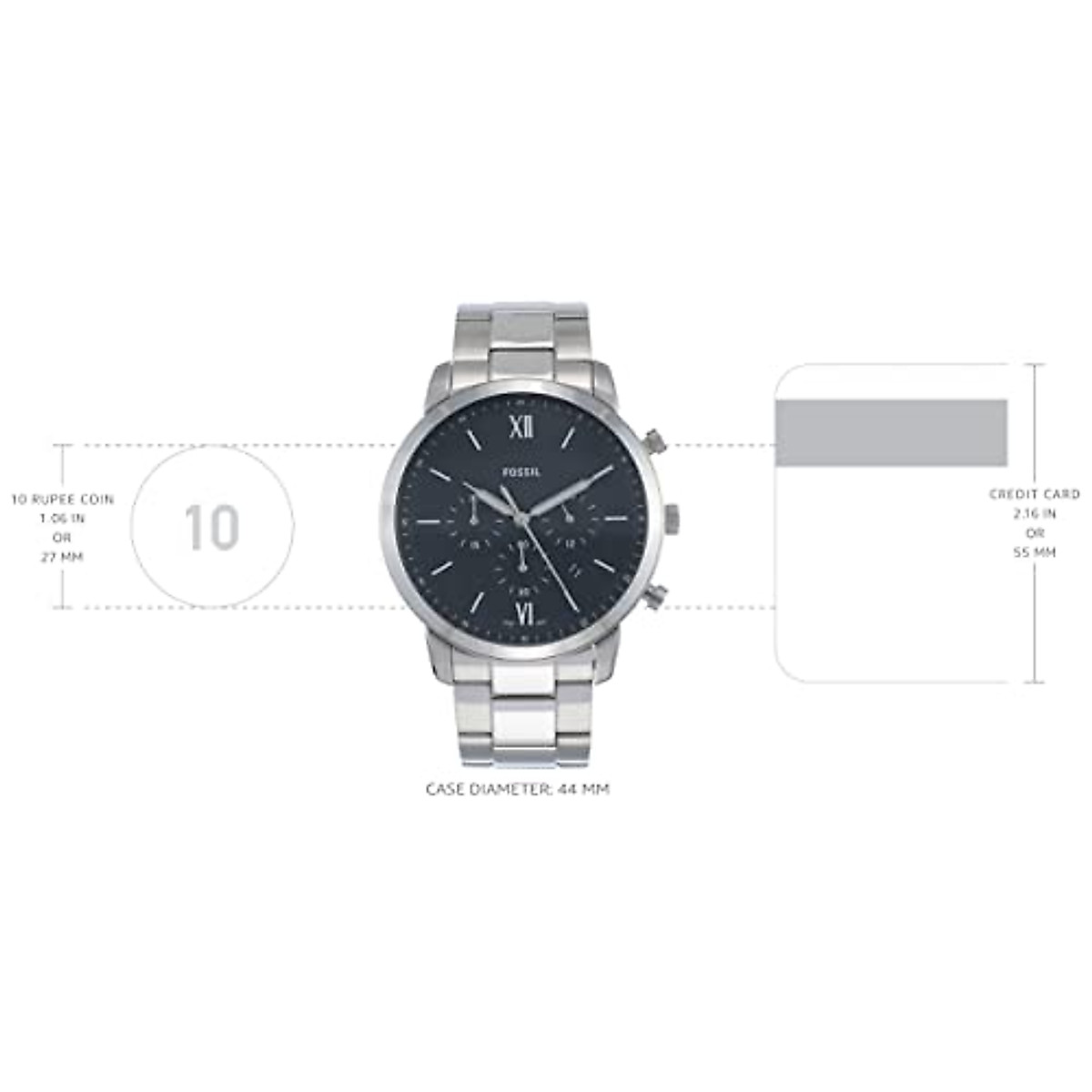 Fossil Men's Neutra Quartz Stainless Steel Chronograph Watch, Color: Silver (Model: FS5384)