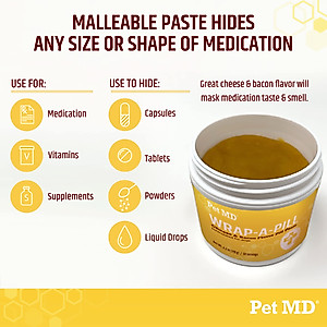 Pet MD Biotic Probiotic Powder & Wrap A Pill Cheese + Bacon Flavor Pill Paste