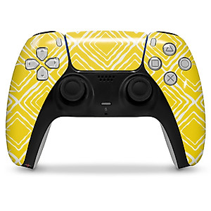 WraptorSkinz Skin Wrap compatible with Sony PS5 DualSense Controller Wavey Yellow (CONTROLLER NOT INCLUDED)