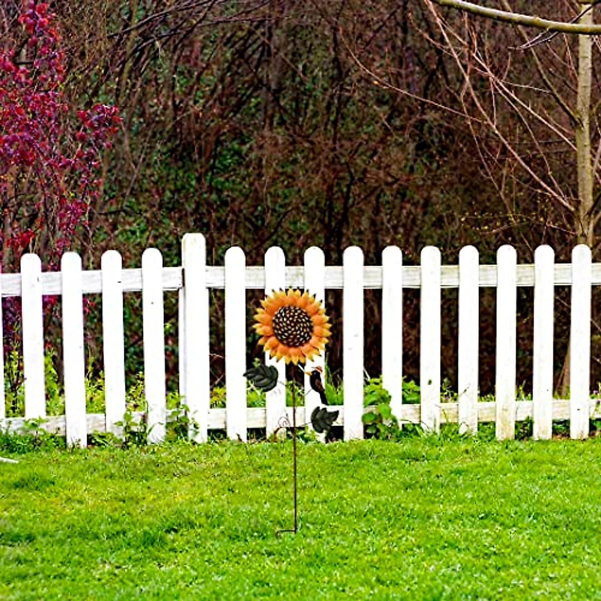 Spring Garden Decor Decorative Garden Stakes Metal Sunflower Yard Sign Flower Lawn Art Planter Stake for Party Pathway Walkway Patio Indoor Outdoor Decoration (33.5" H)