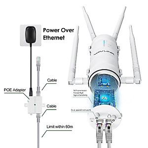WAVLINK 1200Mbps Dual Band WiFi Extender,Wireless Repeater WiFi Range Extender with 2 Gigabit Ethernet Port,4 x 5DBi Antennas,Signal Wi-Fi Booster Repeater/Router/AP Mode,Plug and Play,WPS