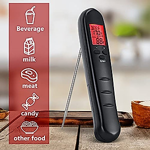 Digital Meat Thermometer,Sound Alarm,Preset Meat Type and Doneness Levels,Homelwsun Instant-Read with LCD Readout Display,for Cooking,Kitchen,Liquids,Candy,Grilling and BBQ.