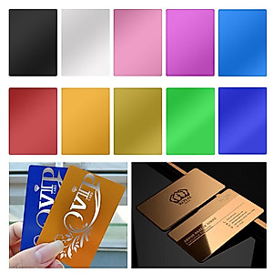 Premium Aluminum Business Cards & Etched Products - Durable, Multifunctional, Ideal for Personalization, Perfect for Various Occasions - 100 PCS, 10 Color