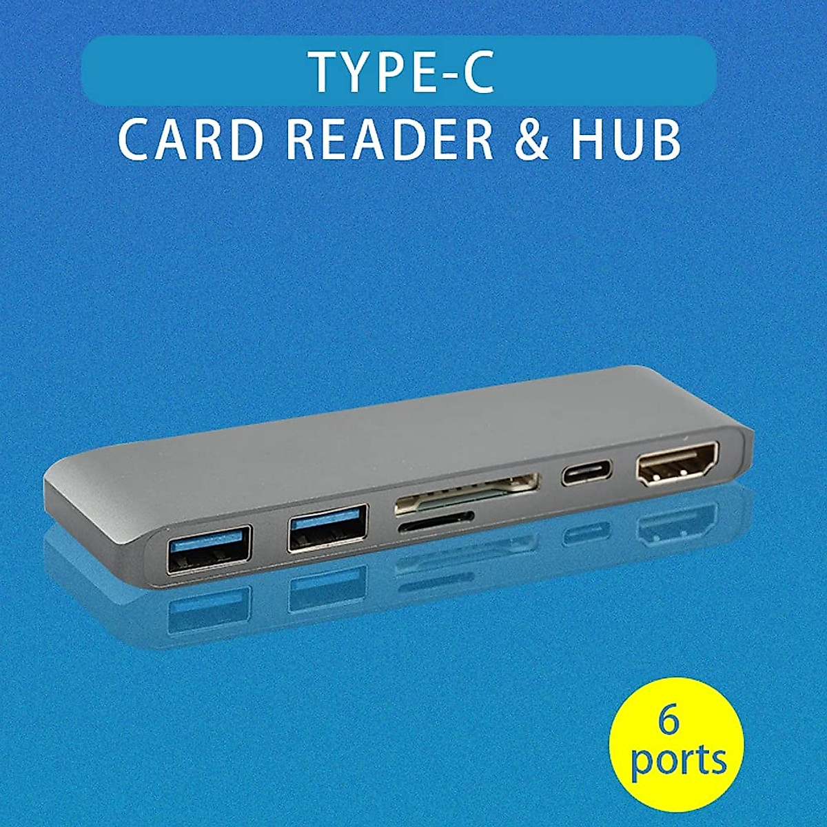 Convenient and Practical WS-15 6 in 1 Type-C to HDMI + USB 3.0 x 2 + SD + TF + PD HUB Converter