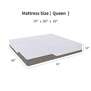 ESHINE Short Queen RV Mattress - 10" Memory Foam RV Mattress, Shock-Absorbing and Pressure-Relieving, for RVs, Campers & Trailers