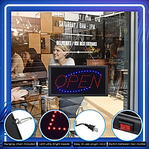 Liliful 2 Pcs Neon Open and Closed Signs for Business Set 19" x 10" LED Open Signs for Business Window Door with 2 Modes Ultra Bright Electronic Advertisement Display Bar Shop Hotel Barbershop