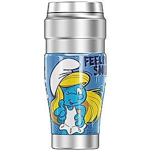 THERMOS The Smurfs OFFICIAL Smurfette Floral Feeling Smurfy STAINLESS KING Stainless Steel Travel Tumbler, Vacuum insulated & Double Wall, 16oz