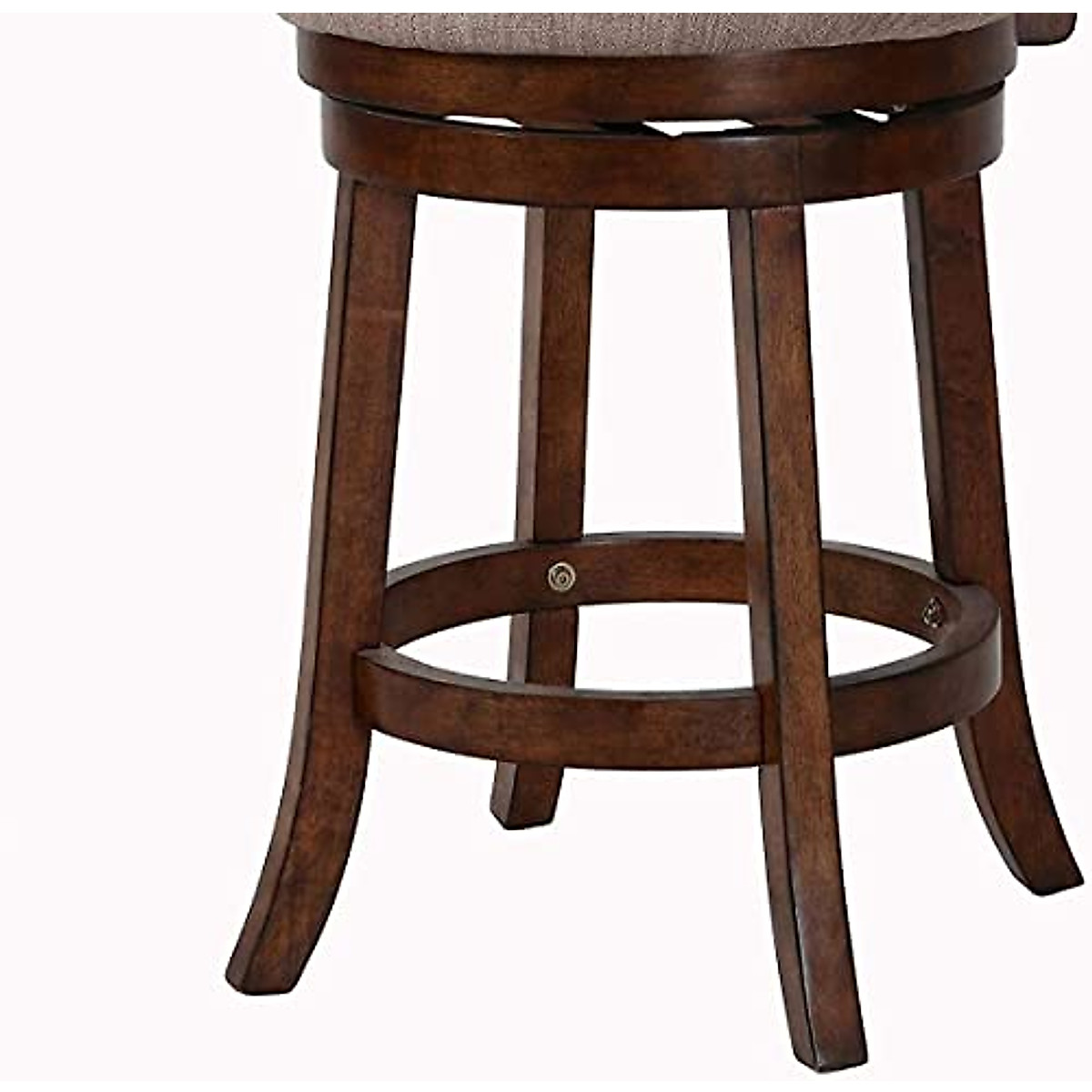 New Classic Furniture Aberdeen Counter Swivel Bar Stool with Open Back and Fabric Upholstered Seat & Back Rest, 24-Inch, Brown