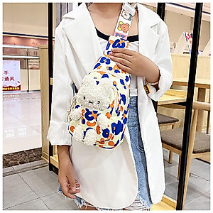 Hiflyer Kids Sling Bag, Kids Backpack Kawaii Bag Kids Travel Bag Chest Bag, Kids Crossbody Bag Mini Backpack for Girls (Blue)