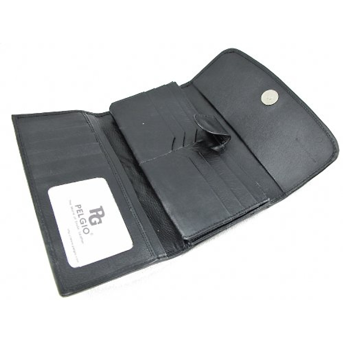 Pelgio Genuine Python Snake Skin Leather Women's Trifold Clutch Wallet (Reticulated Natural)