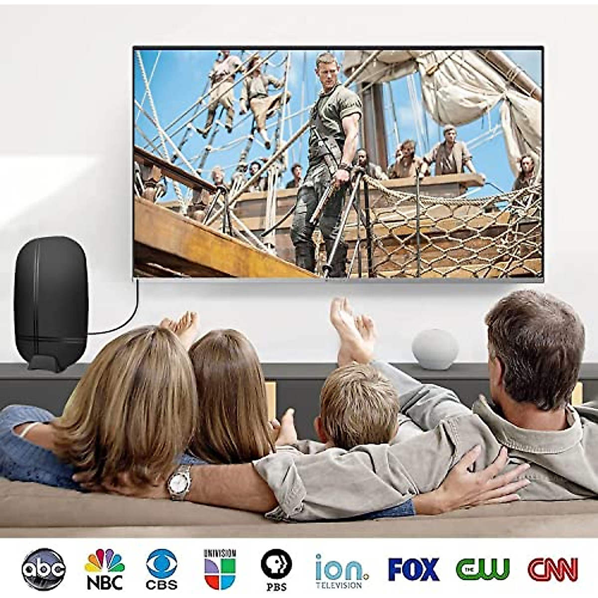 TV Antenna for Smart TV - Antenna TV Digital HD Indoor Range 32FT Cable Support 4K 1080p and All TVs