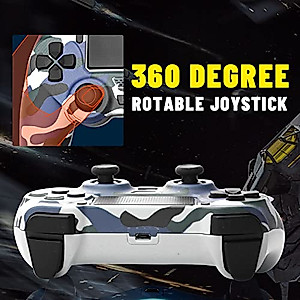 eeidc 2 Pack Wireless Controller for PS4, Remote Control for Playstation 4/Slim/Pro with Double Shock/Audio/Six-axis Motion Sensor(Purple and Blue Camo)