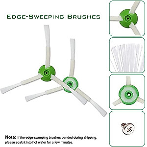 Vacuum Replacement Parts Compatible With iRrobot Roomba E, I, & J Series Replenishment Kit, 1 Set Of Rubber Brush & 3 HEPA Filters & 3 Edge-Sweeping Side Brushes