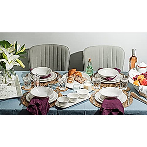 Zak Designs Melamine Oval Large Serving Platter, 16 inches, French Country House (Oyster White)