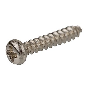 #2 x 1/2" Chrome Pan Head Phillips Drive Wood Screws - Pack of 25 - Self Tapping Screws for Wood - PH212-SCH