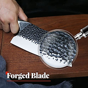 Kitory Serbian Chefs Knife Meat Cleaver Vegetable - Forged Kitchen Knife Multipurpose Chinese Chefs Knife, 7.5'' High Carbon Steel & Wengewood Handle Butcher, Fruit Meat Bone-Ramadan Present