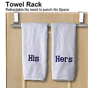 Wosune Towel Bar for Bathrooms, Bath Face Cloth Rack Bathroom Towel Rack, Stainless Steel Towel Holder for Balconies Bedroom Toilet(34cm Retractable Horizontal bar)