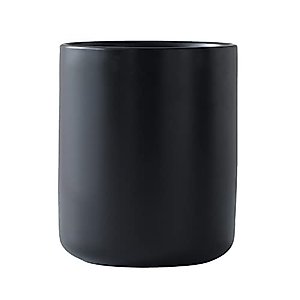 LATCHHOOK Black Ceramic Utensil Holder for Kitchen Counter, Countertop Matte Kitchen Utensil Holder Easy to Clean, Small Cooking Utensils Holder Organizer Crock for Farmhouse Décor 4.5×6.3 INCH
