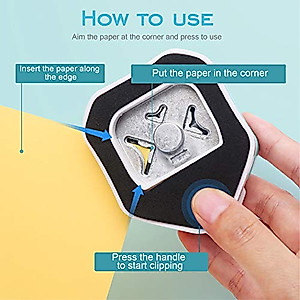 3 in 1 Corner Rounder Punch, 4mm 7mm 10mm 3 Way Corner Cutter for Paper Craft, Laminate, DIY Projects, Photo Cutter, Card Making and Scrapbooking