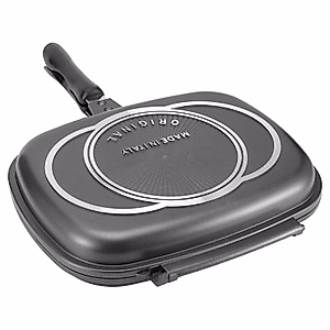 Grill Pan Frying Double Side With Antiburn Handle: Kitchen Supplies Pot (32Cm 12.6In)