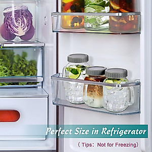 DRASTAR Mason Jar Cups with Lids and Straws, 16oz Mason Jar with Handle, Glass Cups with Acacia Wood Lids, Mason Jar Drinking Glasses Cups Set of 2