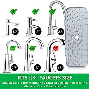 Faucet Handle Drip Catcher, Kitchen Sink Splash Guard, Silicone Faucet Handle Drip Catcher Tray, Silicone Faucet Mat, Faucet Drip Catcher for Kitchen, Bathroom, Bar